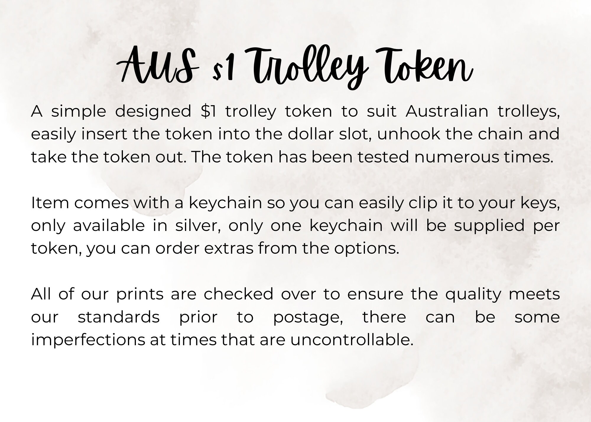 Australian Trolley Token | Aus 1 Dollar Trolley Token | Trolley Token ...