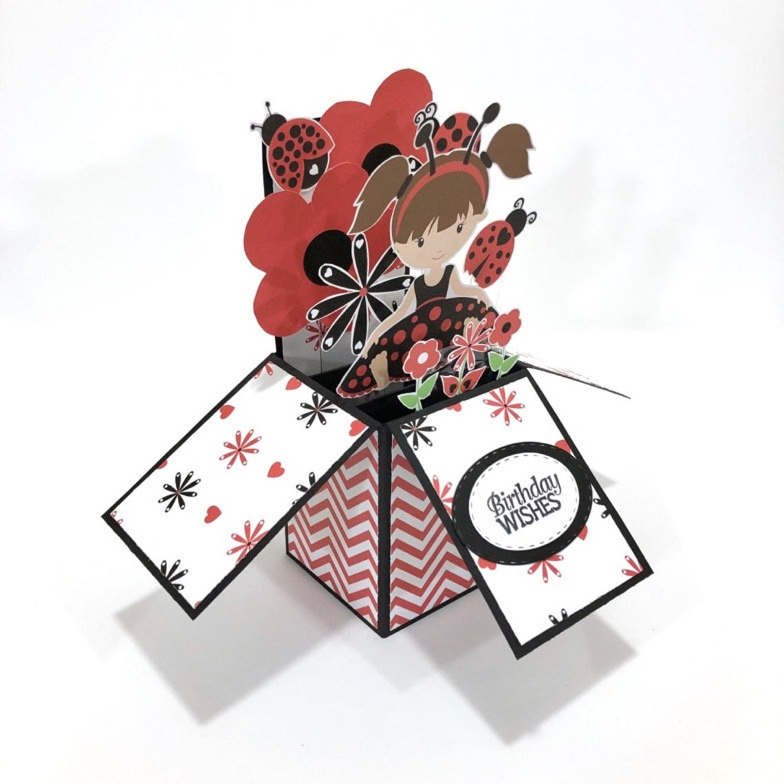 Ladybug Pop up Box Card, Ladybug Card, Ladybug Pop up Card, Pop up Card ...