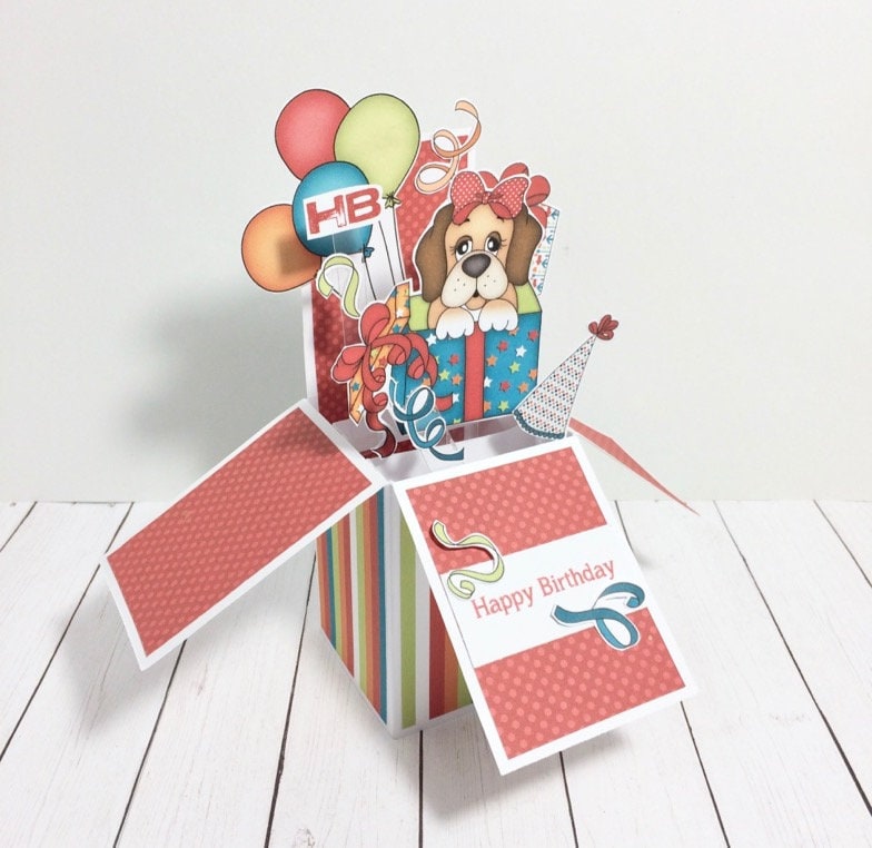 Pop up Box Card Birthday Pop up Box Card Birthday Pop up - Etsy