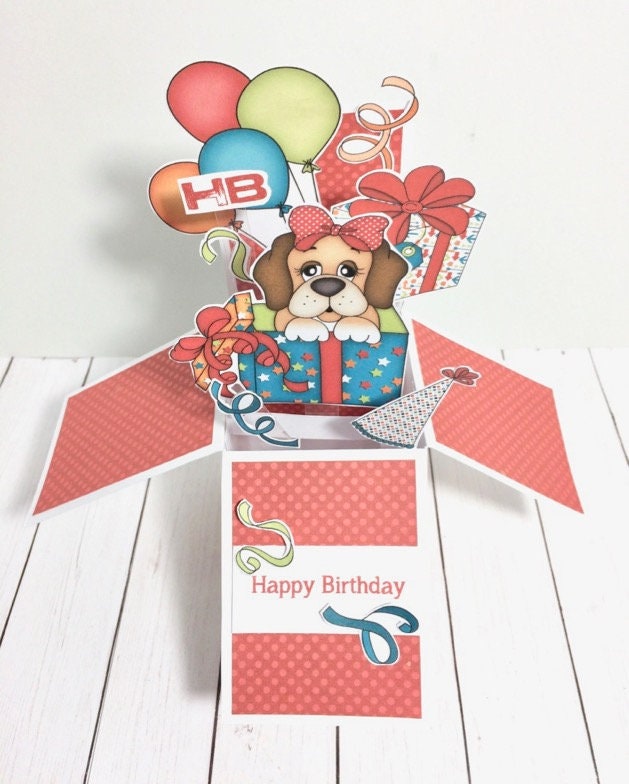 Pop up Box Card Birthday Pop up Box Card Birthday Pop up - Etsy