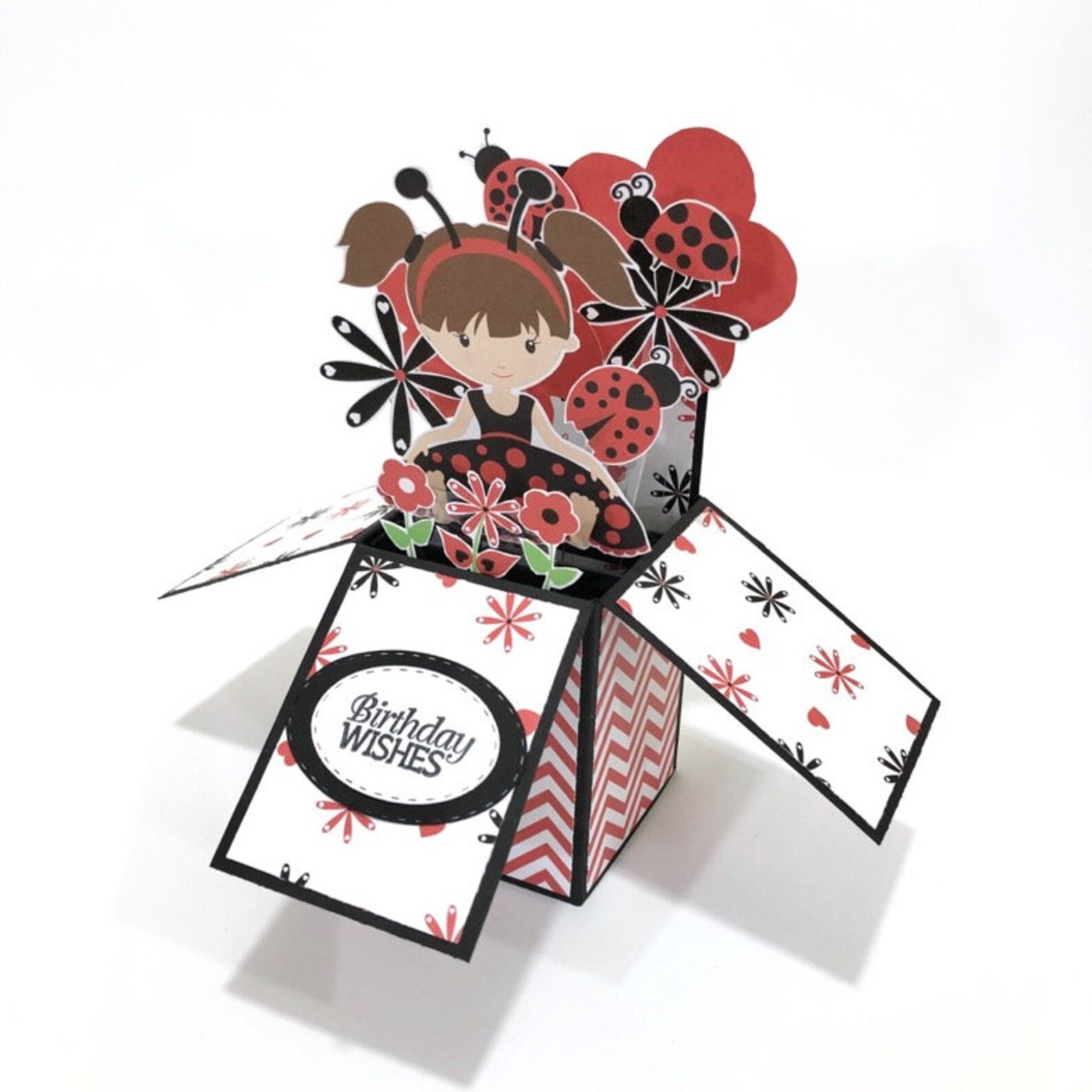 Ladybug Pop up Box Card, Ladybug Card, Ladybug Pop up Card, Pop up Card ...