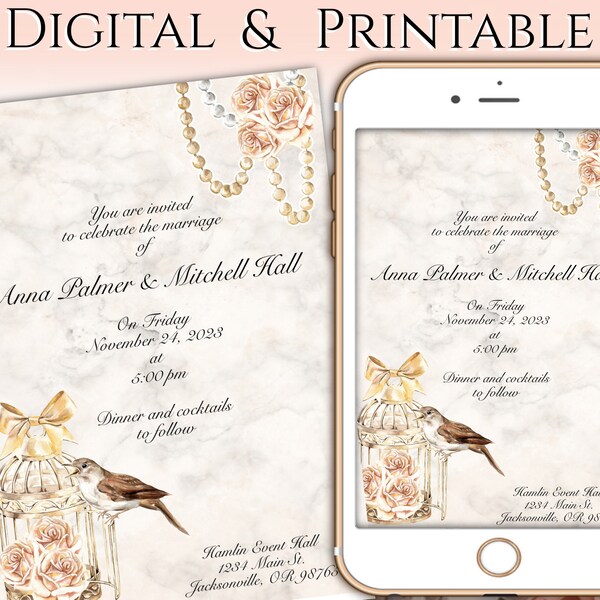 Bird Cage Invitation - Etsy