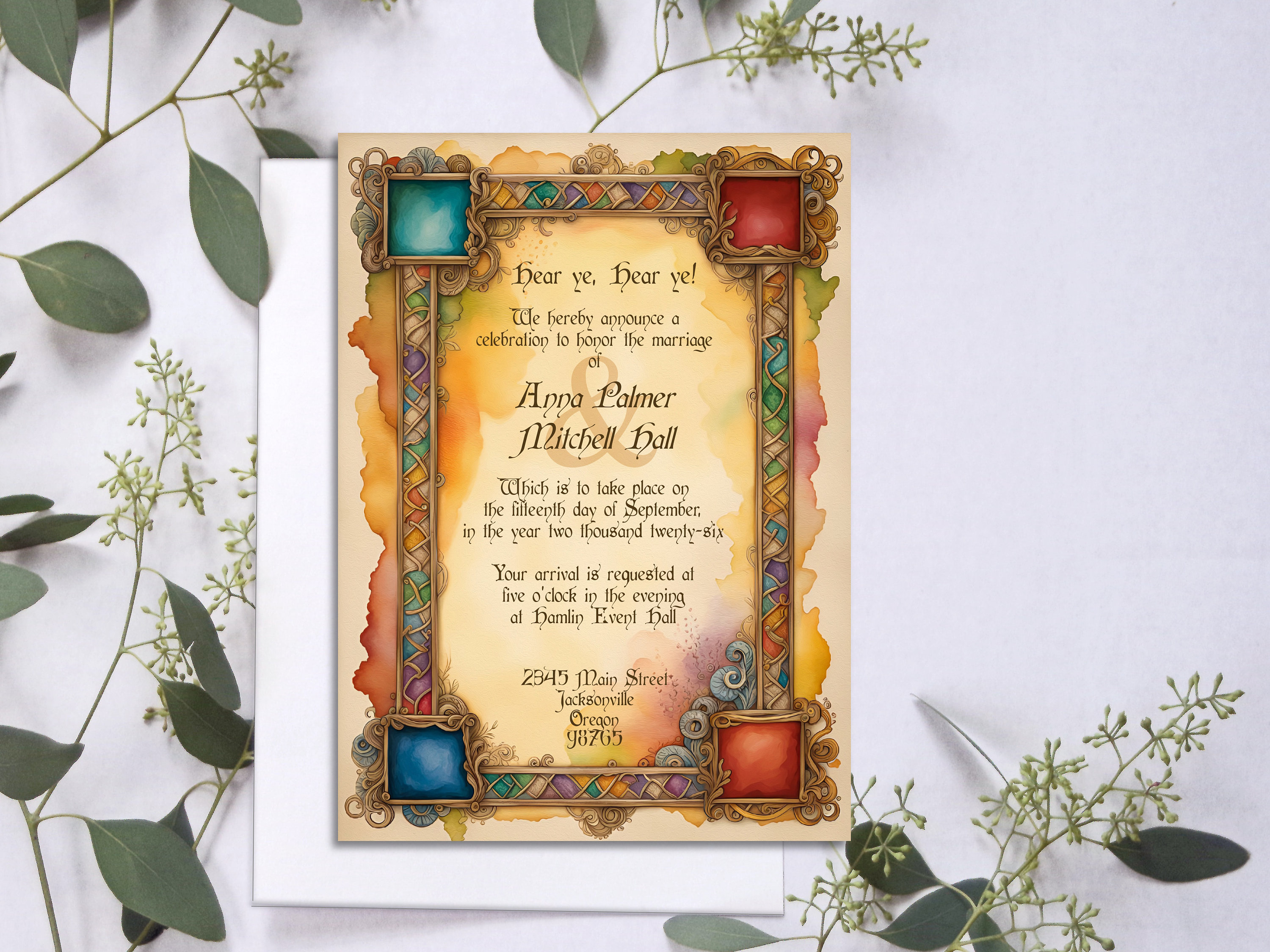 Medieval Wedding Invitation | Digital or Printable Invitation ...