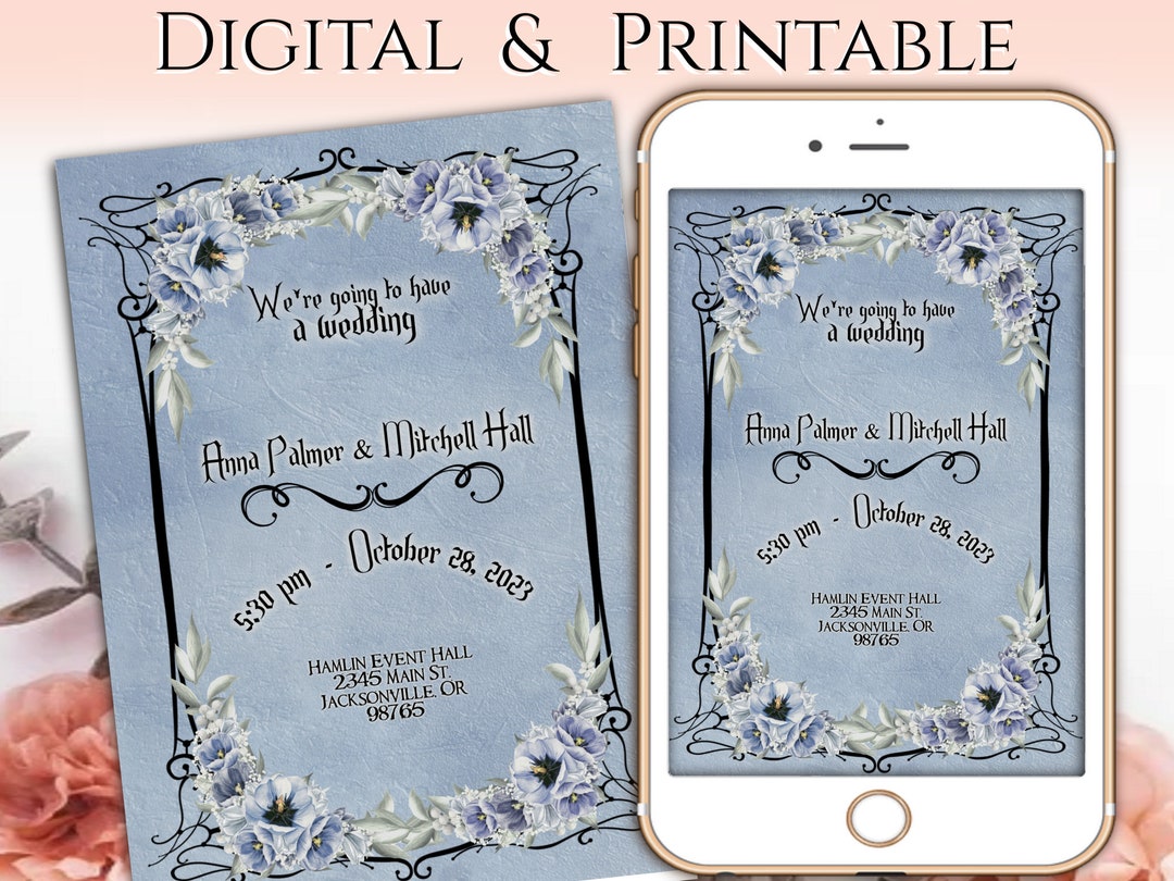 Corpse Bride Wedding Invitation Digital or Printable Invitation Tim ...