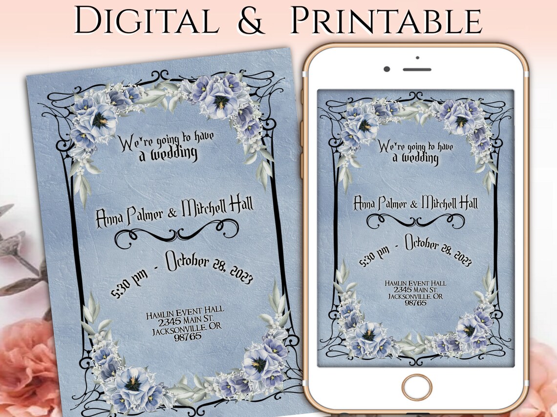 Corpse Bride Wedding Invitation Digital or Printable - Etsy