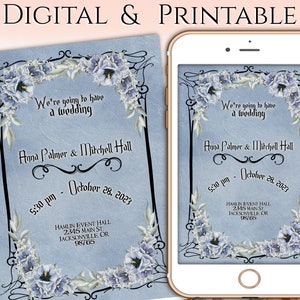 Corpse Bride Wedding Invitation Digital or Printable Invitation Tim ...