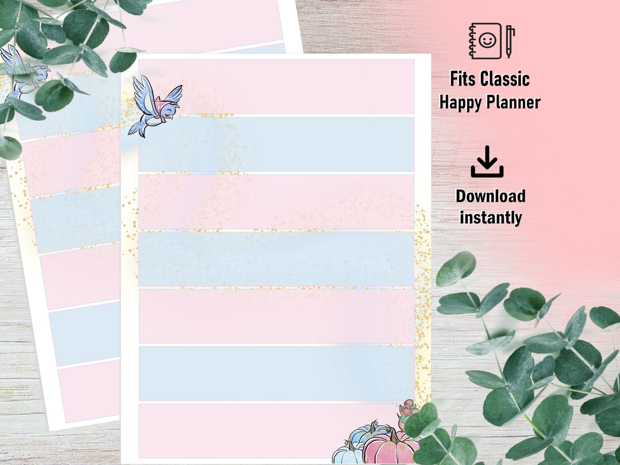Princess Planner Page, Blank Boxes Printable Planner Pages for Happy ...