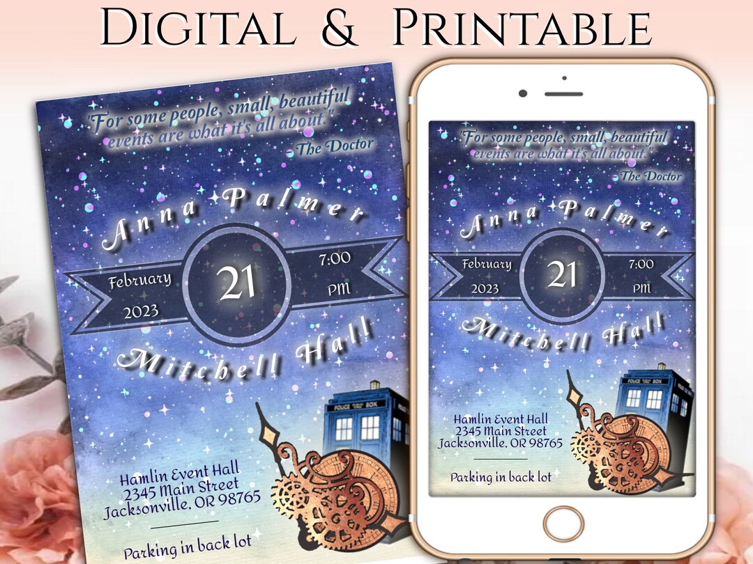 Time Travel Wedding Invitation Digital or Printable - Etsy