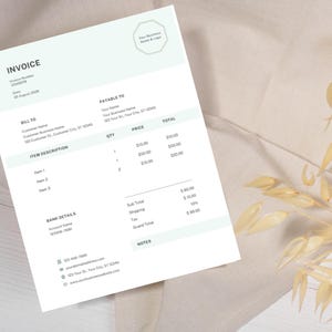 Pastel Invoice Template for Small Business Owners & Service Providers ...