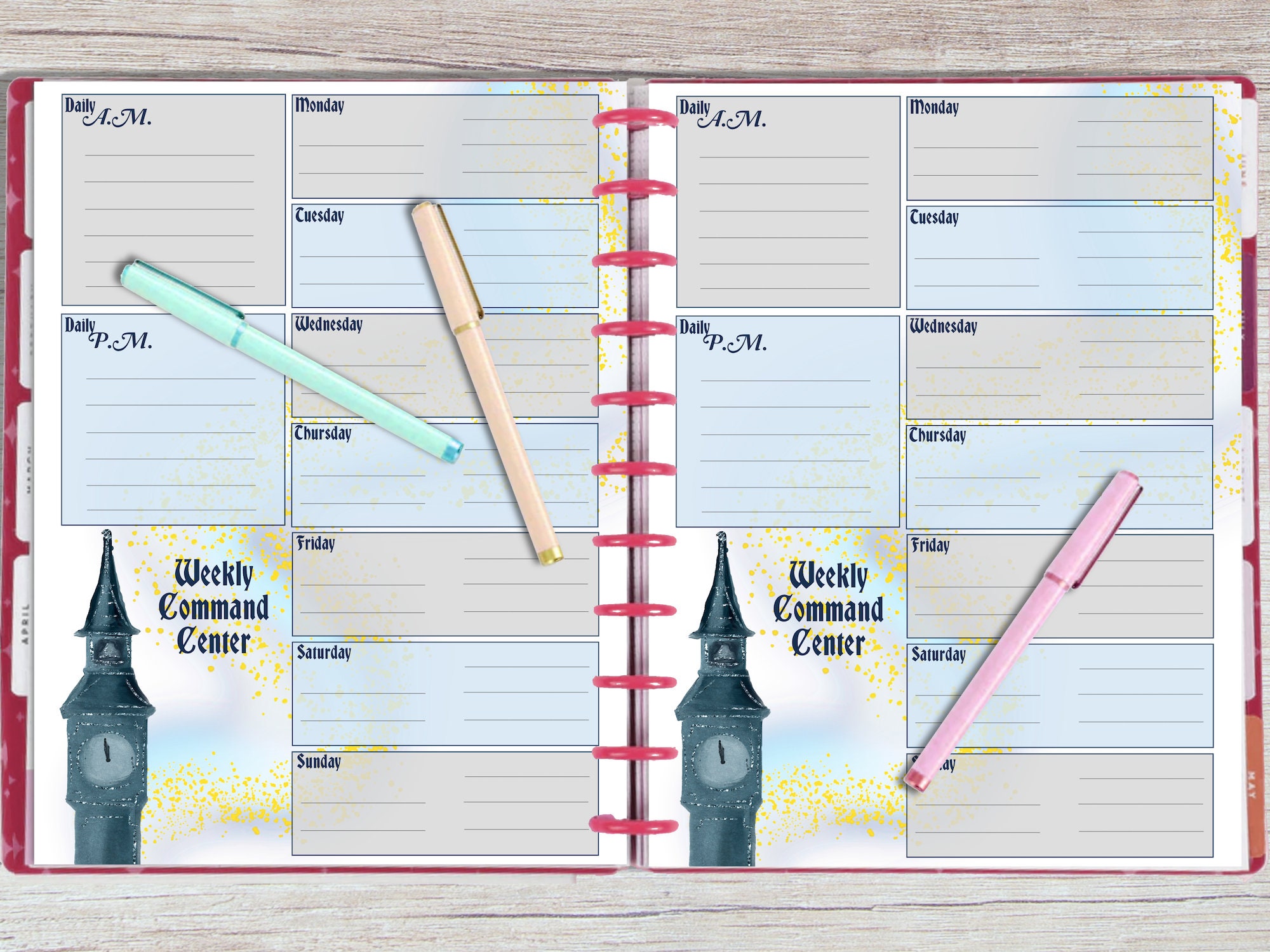 Weekly Command Center Magical Planner Page | Printable Planner Pages ...