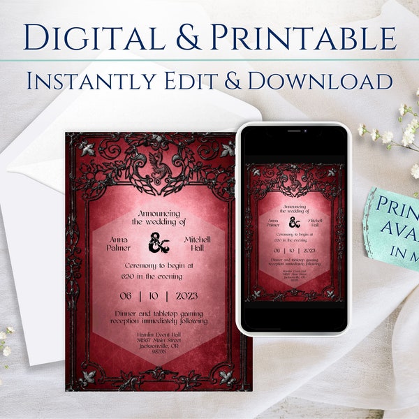Dungeons and Dragons Wedding Invitations - Etsy
