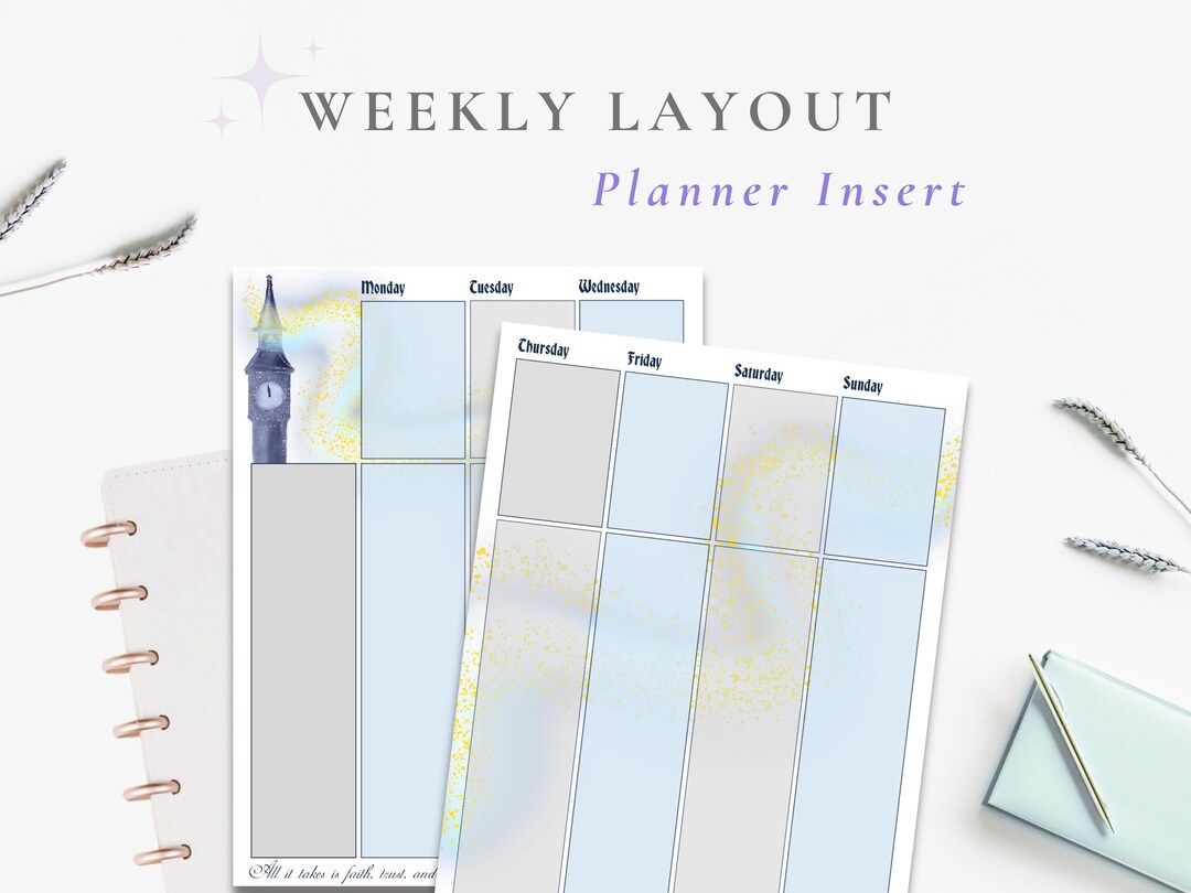Magical Clock Tower Weekly Planner Pages | Classic Happy Planner ...