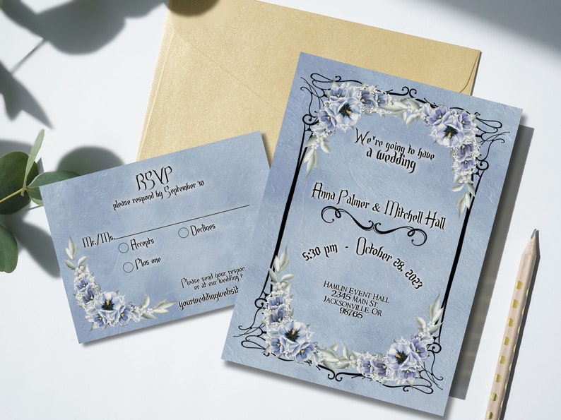 Corpse Bride Wedding Invitation | Digital or Printable Invitation | Tim ...