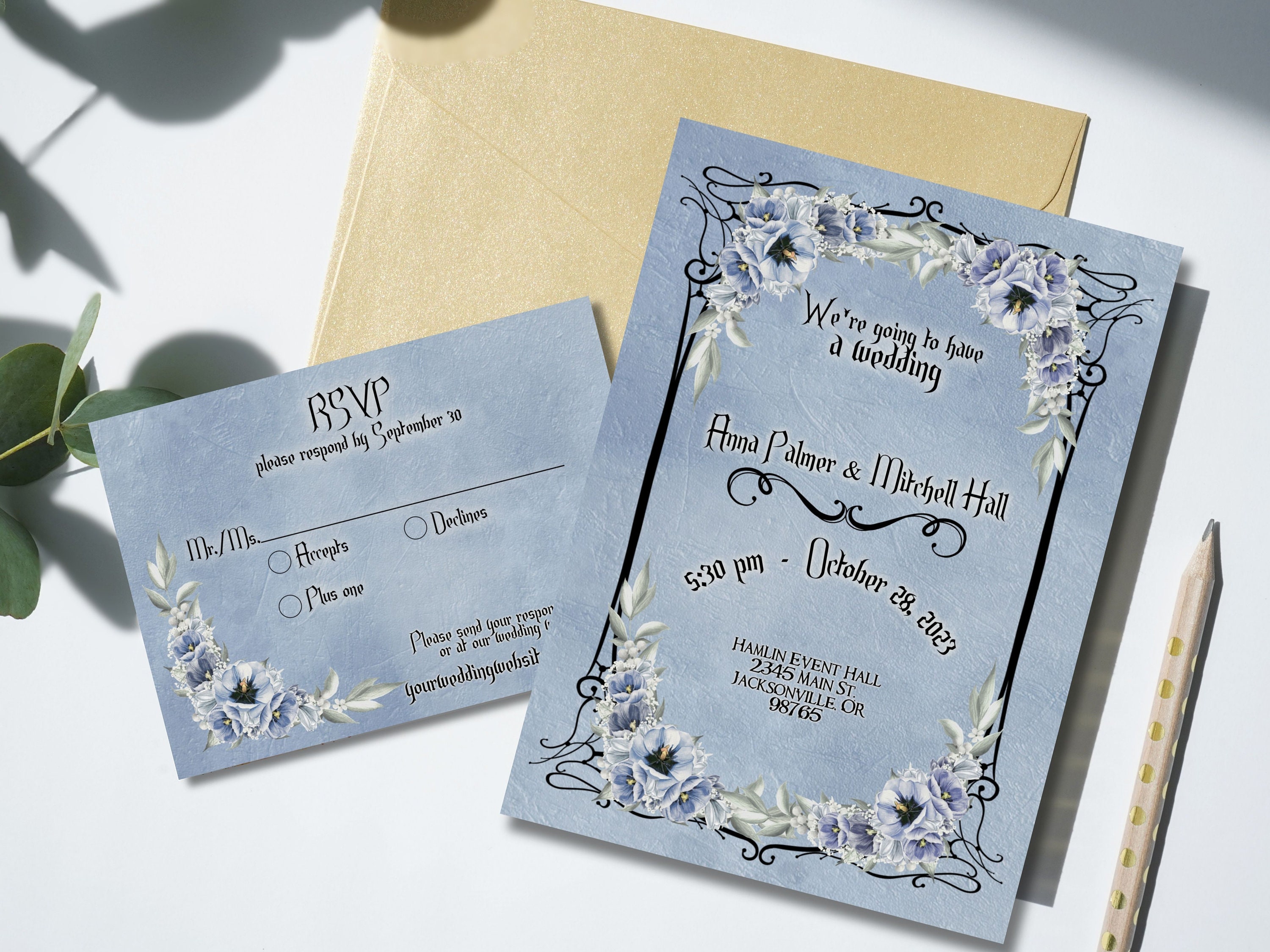 Corpse Bride Wedding Invitation | Digital or Printable Invitation | Tim ...
