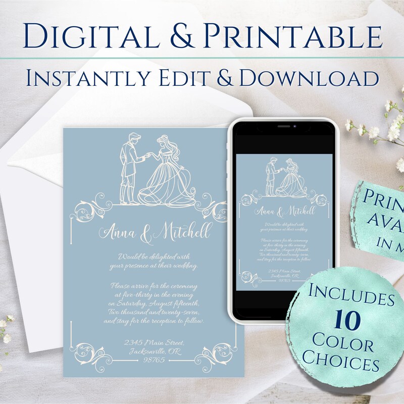 Cinderella Wedding Invitations - Etsy