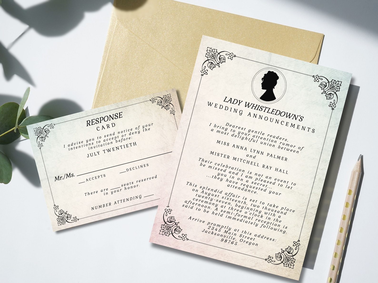 Lady Whistledown Bridgerton Wedding Invitation | Digital or Printable ...