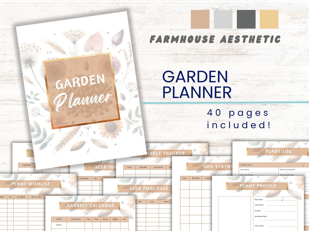 Digital Garden Planner: Printable Pages, 40-page Kit (PDF) - Etsy