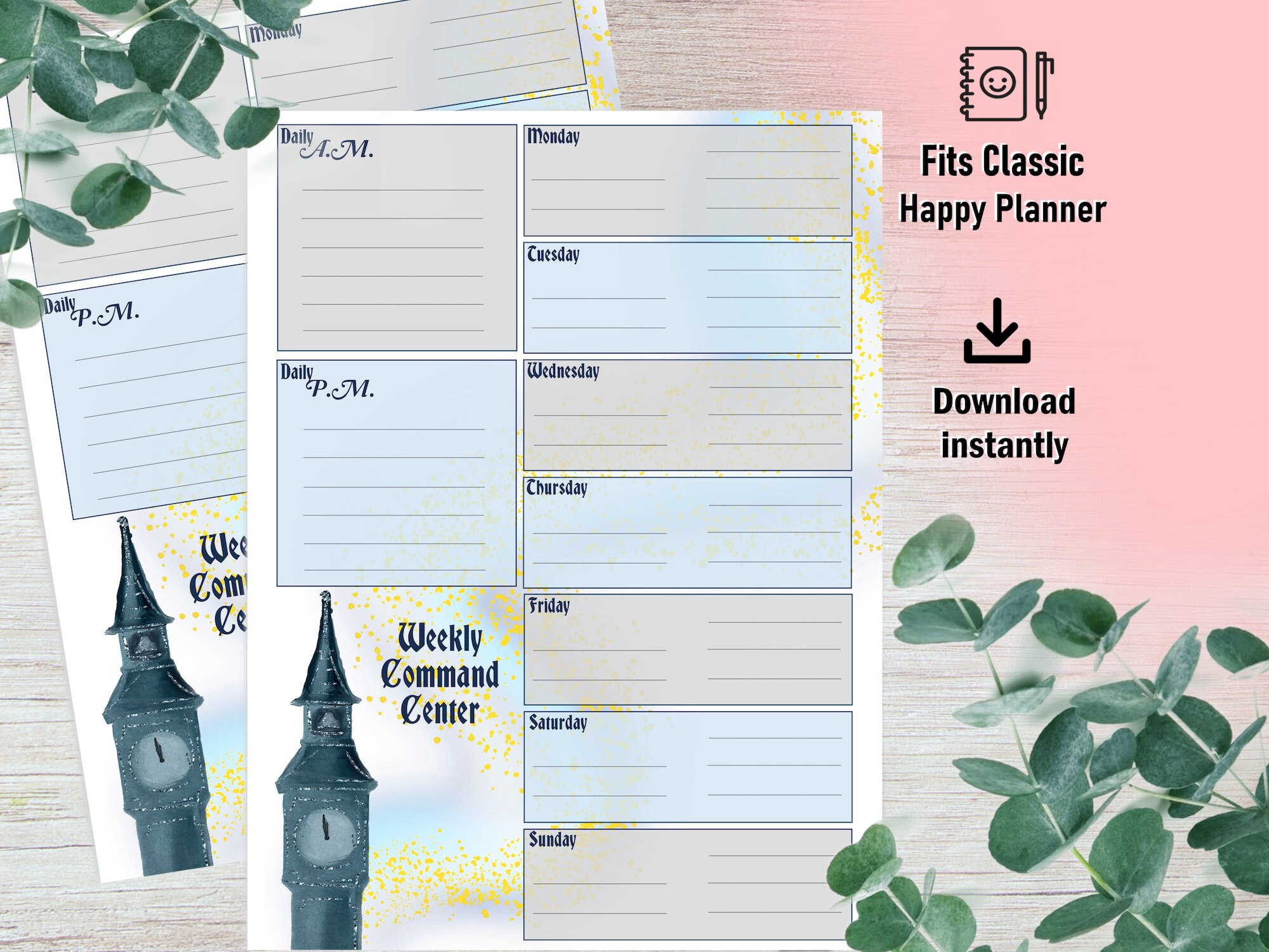 Weekly Command Center Magical Planner Page Printable Planner Pages for ...