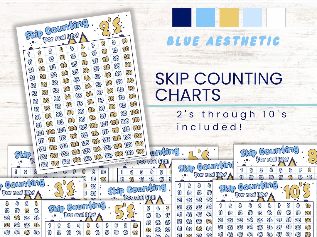 Blue Kids' Skip Counting Printable Charts Printable Homeschool Pages ...