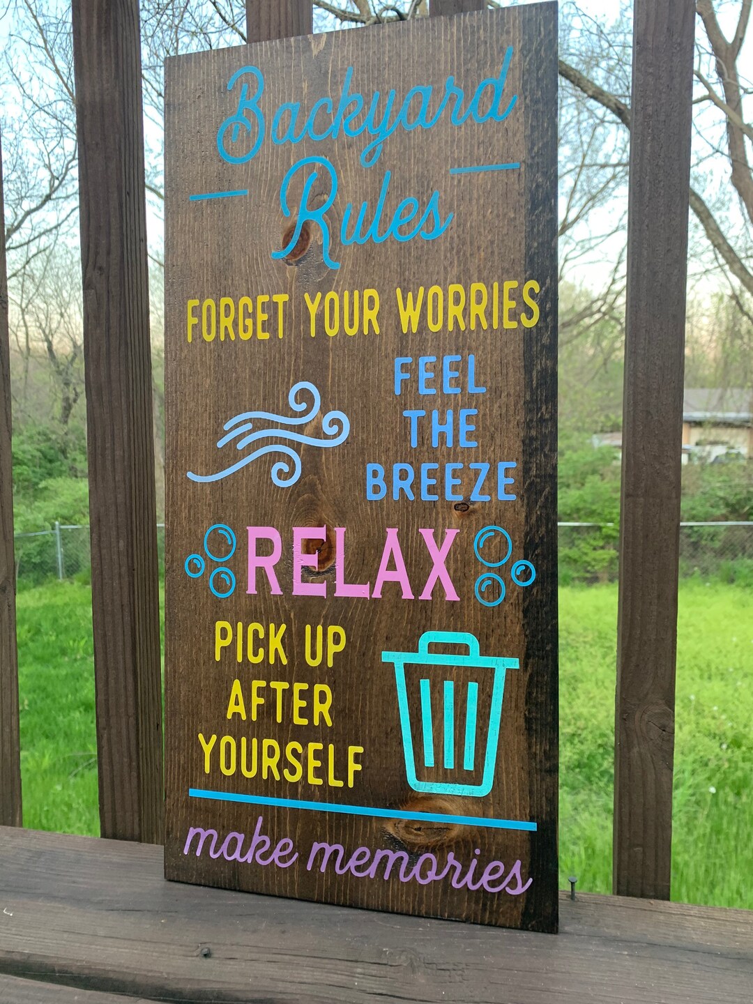 Backyard Rules Sign, Patio Sign, Deck Sign - Etsy