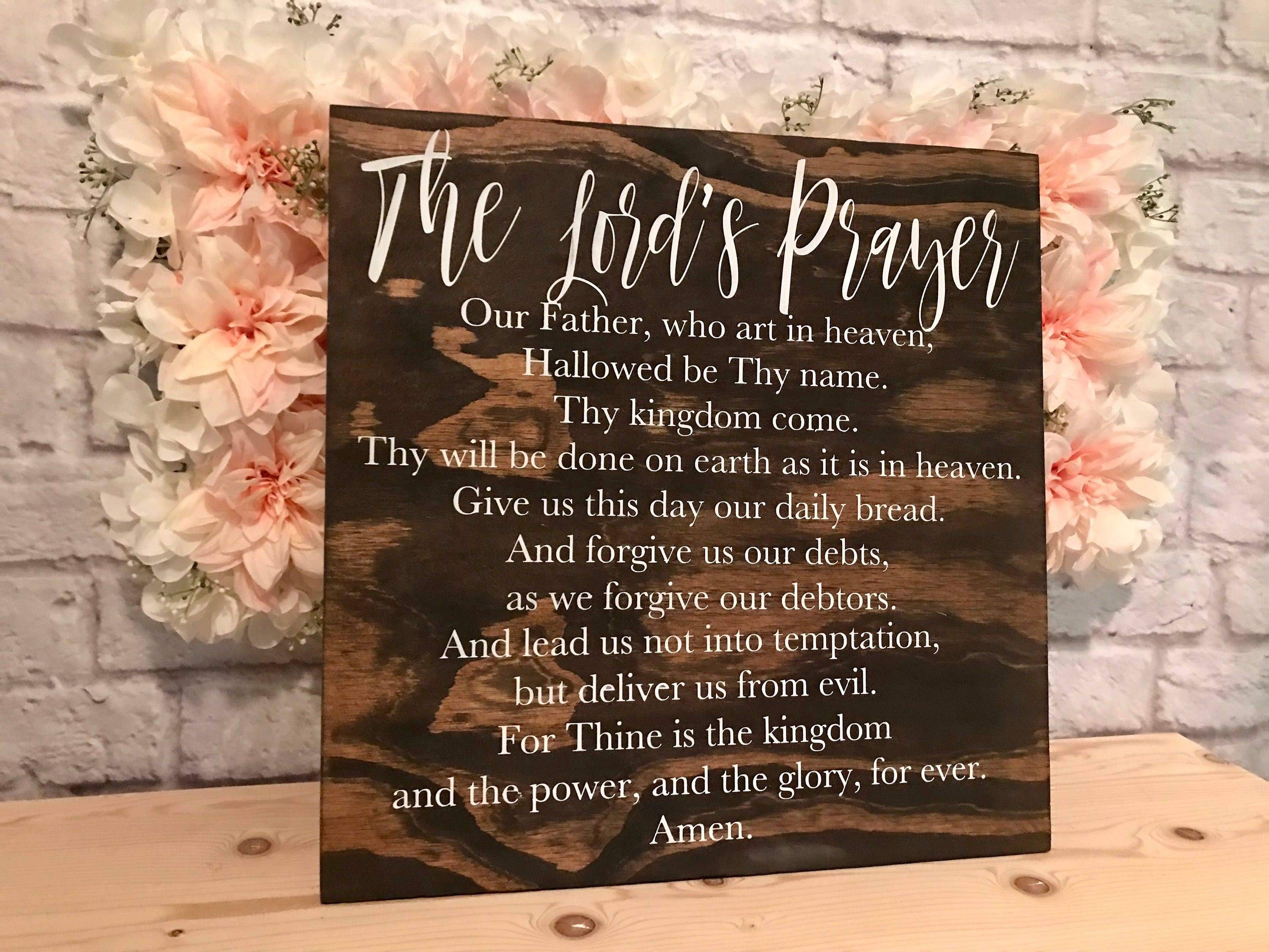 The Lord's Prayer Sign Prayer Sign Bible Verse Sign | Etsy