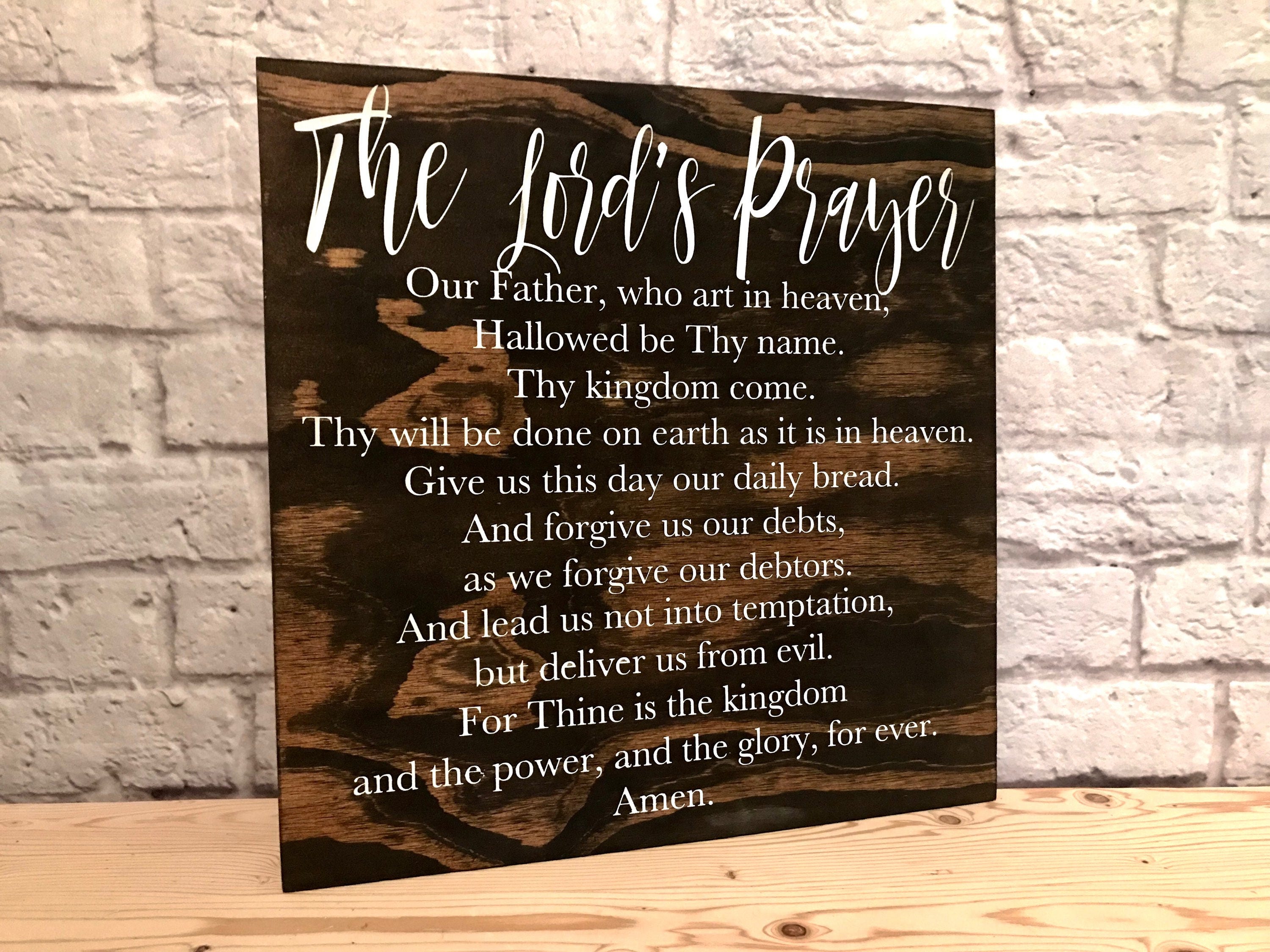 The Lord's Prayer Sign Prayer Sign Bible Verse Sign - Etsy