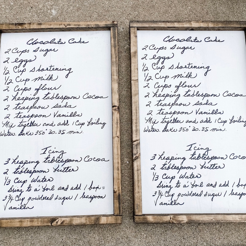 Handwritten Recipe Sign - Etsy