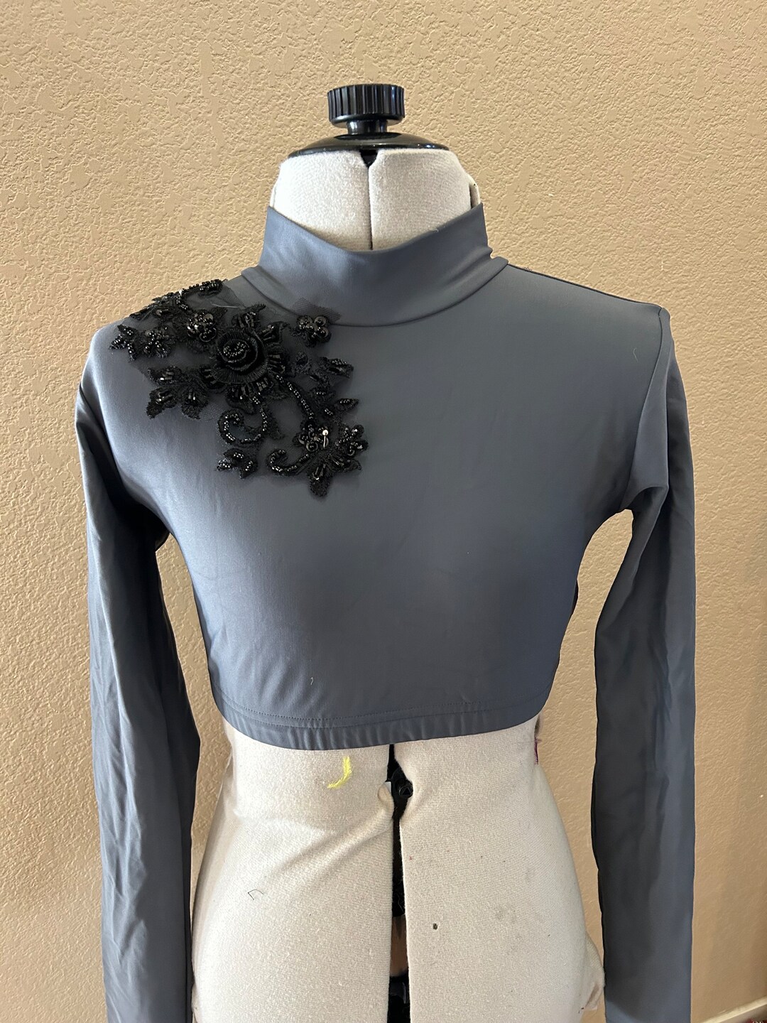 Gray Long Sleeve Dance Costume Top - Etsy