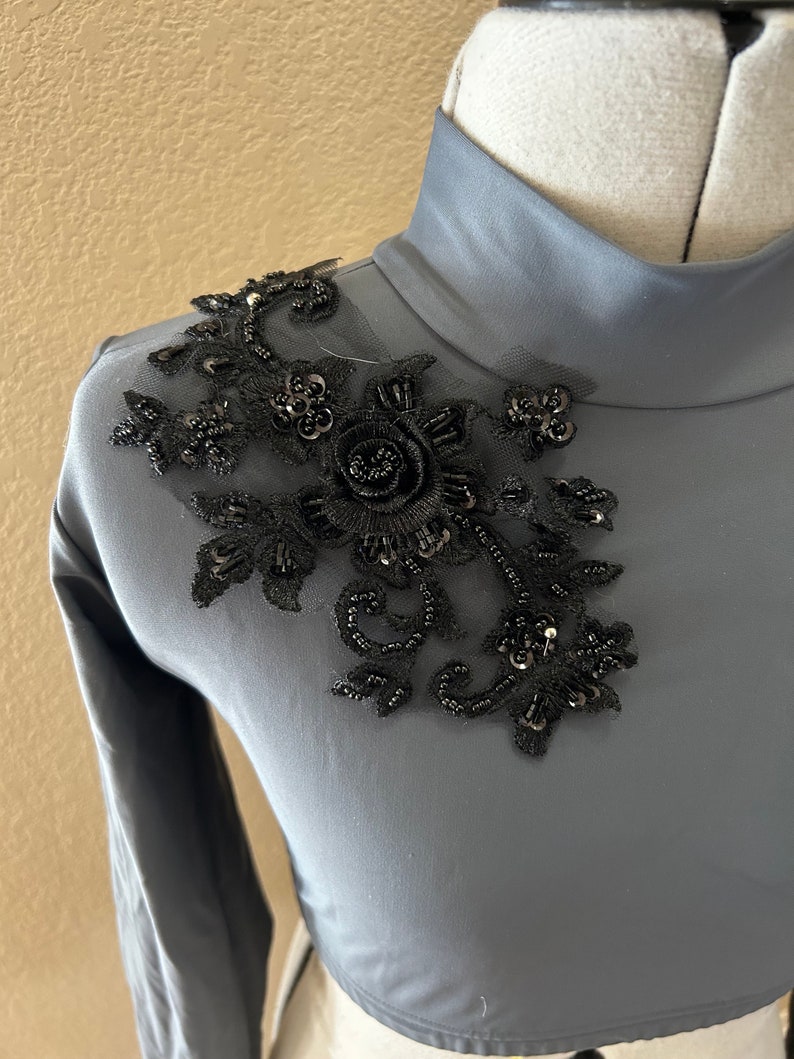 Gray Long Sleeve Dance Costume Top - Etsy