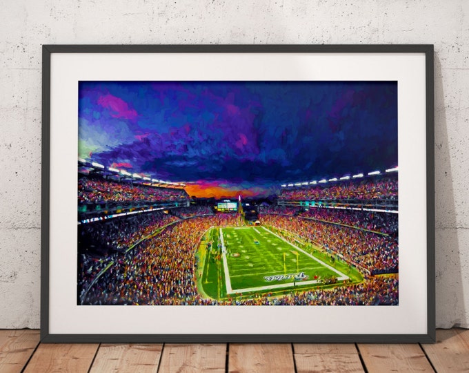 Patriots Print, Gillette Stadium Painting, Patriots Painting, Football ...