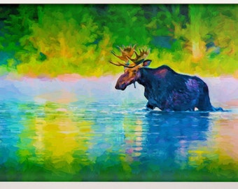 Moose painting | Etsy