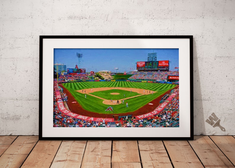 Anaheim Angels Baseball Stadium Print Angels Big A - Etsy