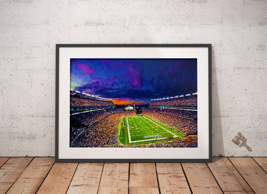 Patriots Print, Gillette Stadium Painting, Patriots Painting, Football ...