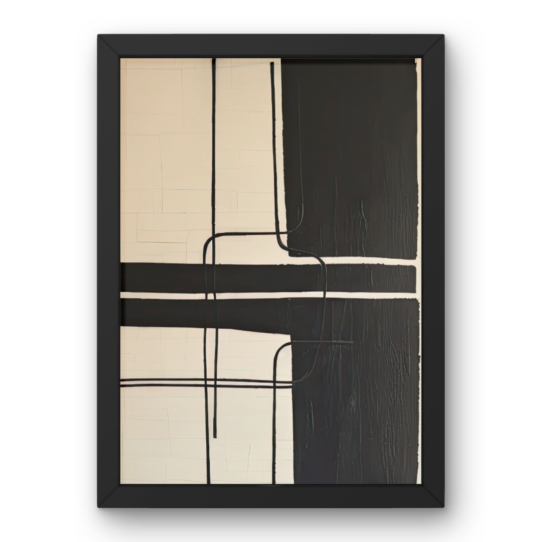 Contrast Lines and Blocks Art Print - Etsy