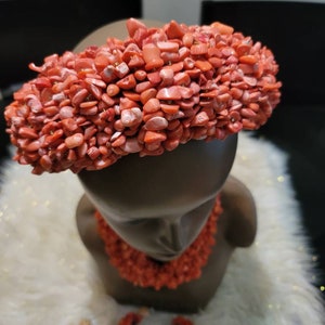 New Original Sea Bamboo Coral Set/coral Head Band & Necklace Set/bridal ...