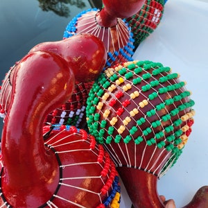 Large Hand Beaded Gourd Shekere - African Musical Instrument - Etsy