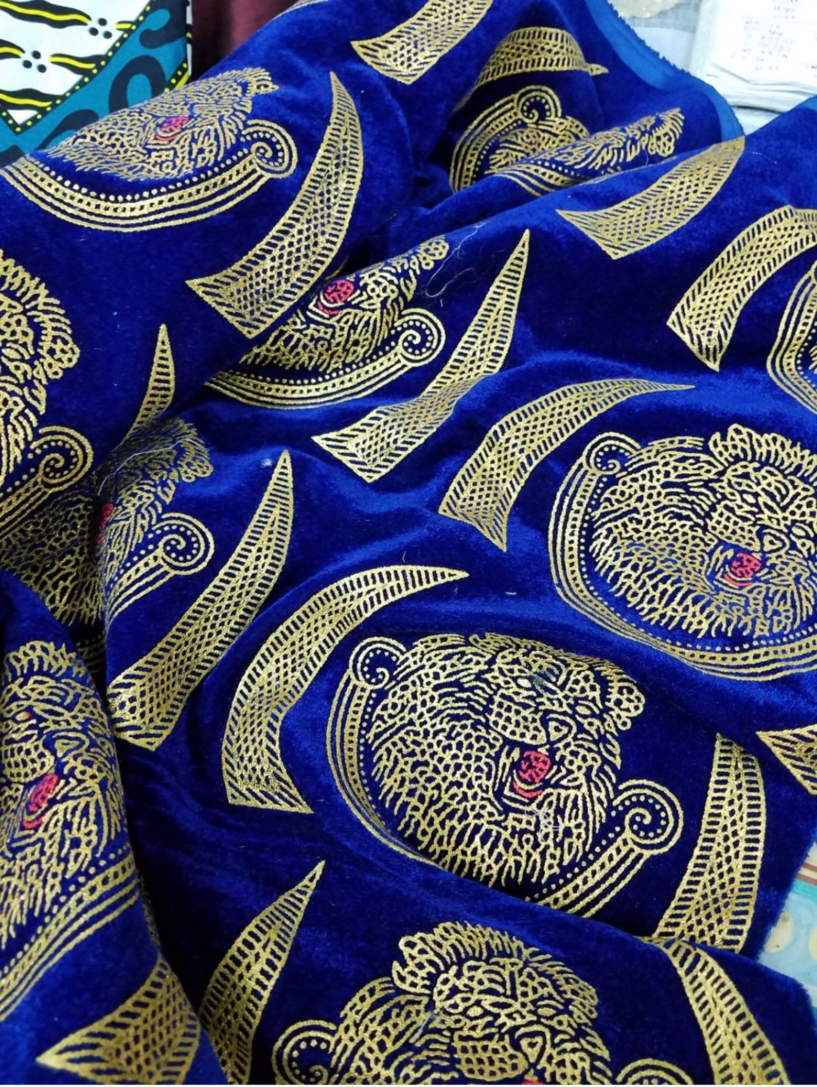 Variety Colored Isi Agu Lion Head Velvet Fabric Sold per Yard/ - Etsy