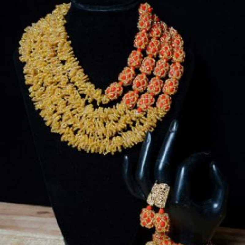Gold Jewelry Set African - Etsy