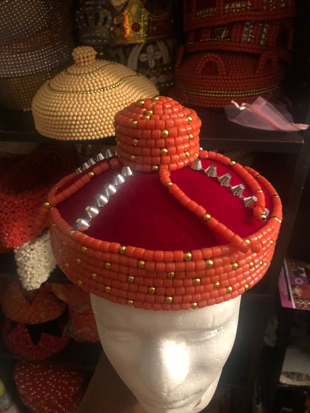Royal Chief African Unique Hand Made Hat/nigerian Royalty Hat/grooms ...