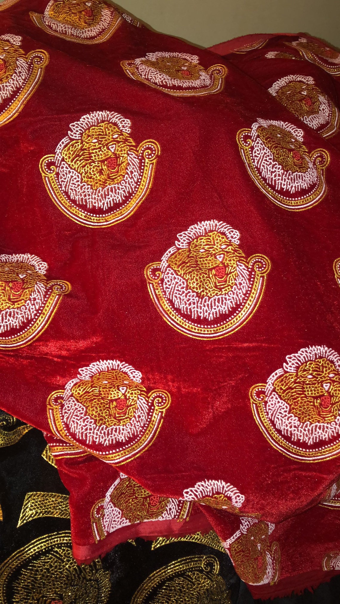 Isi Agu Velvet Fabric, Igbo Cultural Fabric for African Wedding (2 ...