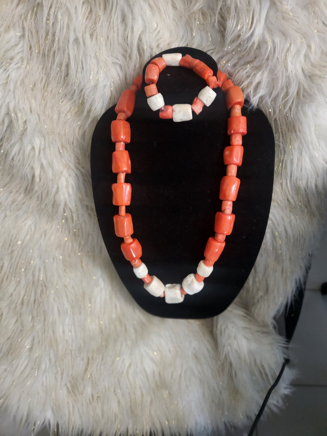 Original 2 Toned Sea Bamboo Corals/coral Bead Set/ Unisex Coral Set ...