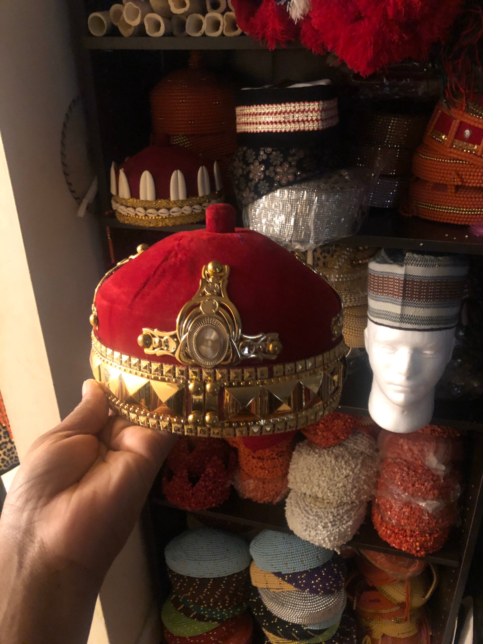 African Men Hat/royalty Hat/ Red Men Traditional Hat/ Igbo Amaka Igwe ...