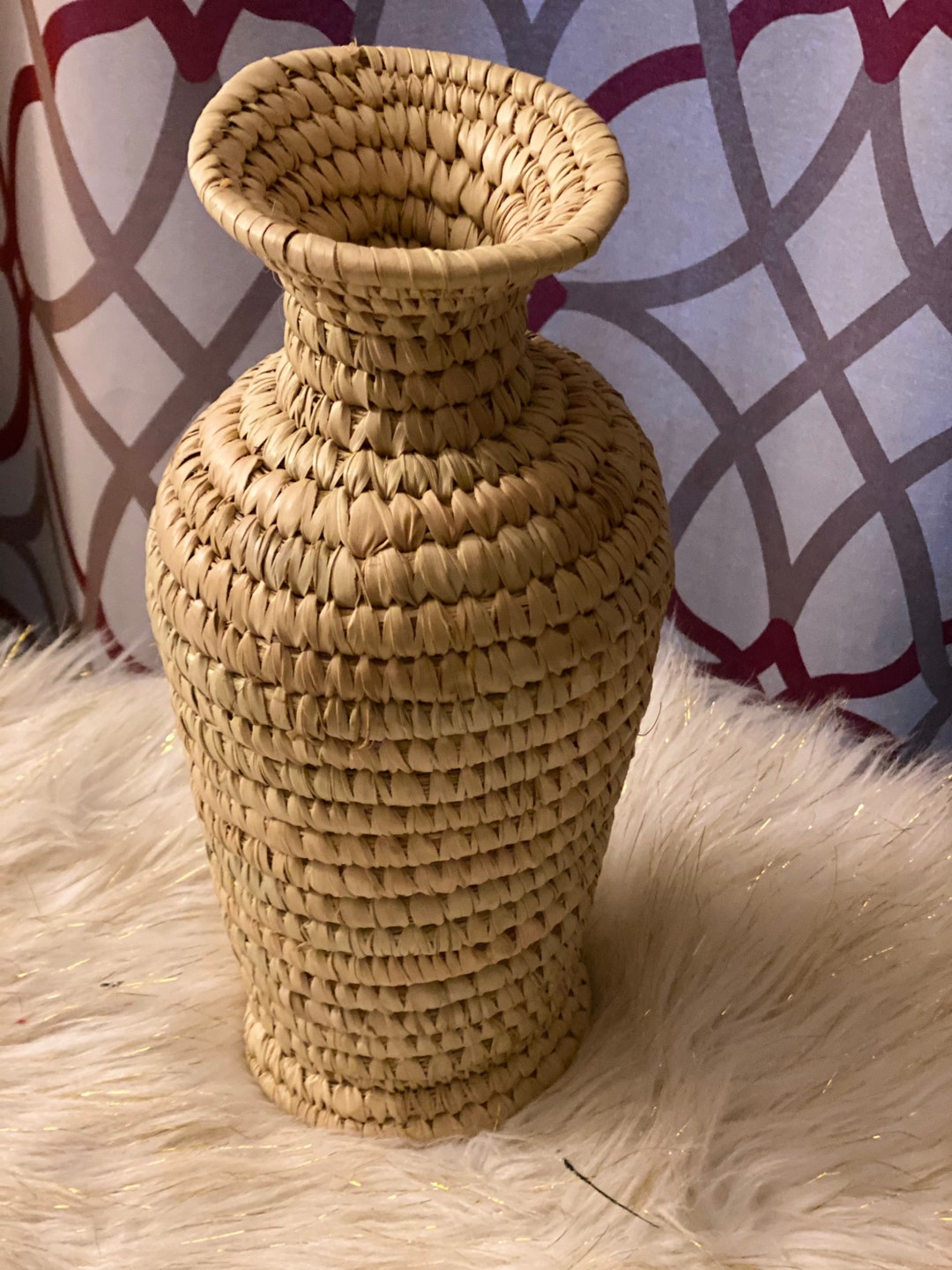 New Hand Made Raffia Flower Vex/flower Vex/raffia Vex - Etsy