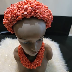New Original Sea Bamboo Coral Set/coral Head Band & Necklace Set/bridal ...