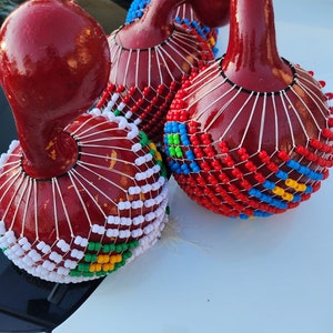 Large Hand Beaded Gourd Shekere - African Musical Instrument - Etsy