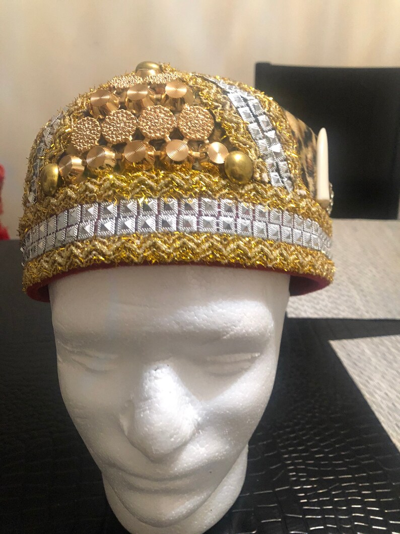 Animal Skin Hat With Gold and Silver Accessories/ Hat/ Men - Etsy