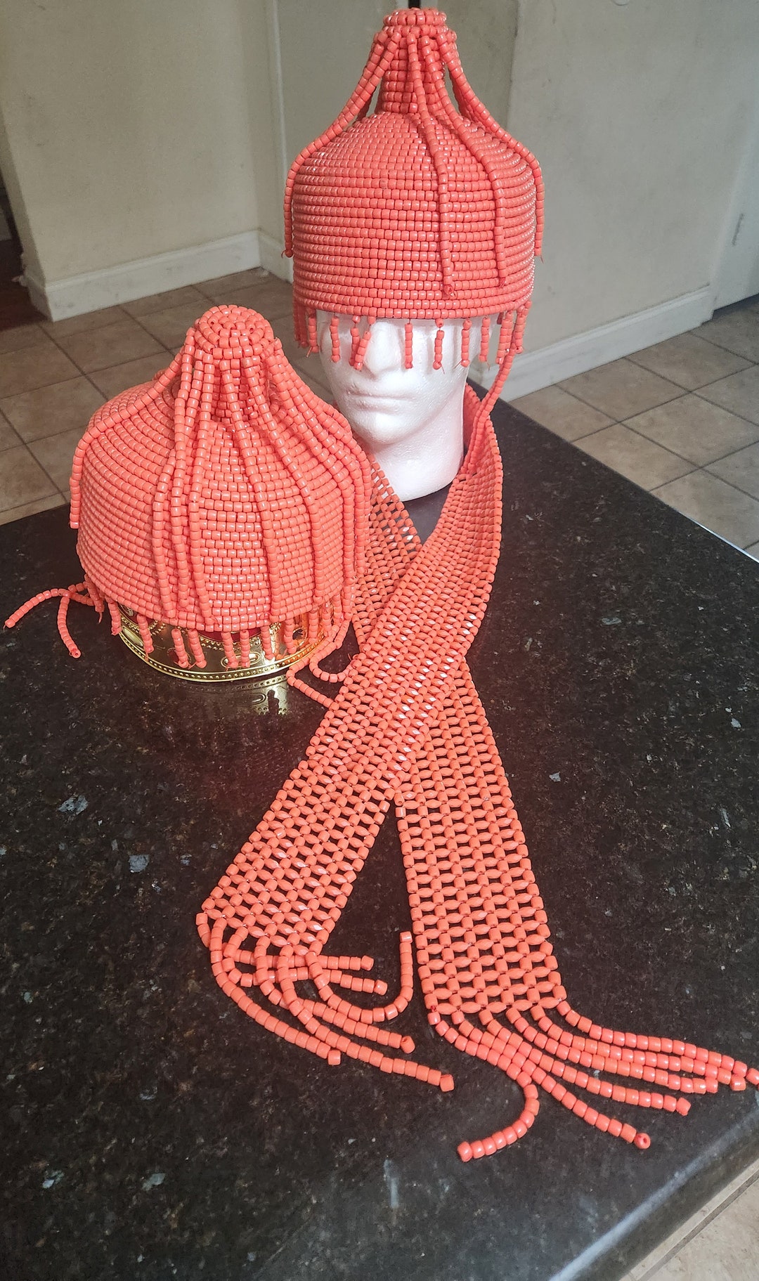 New Beaded Hat/beaded Sashe/unisex Hand Beaded Hat/traditional Hat ...