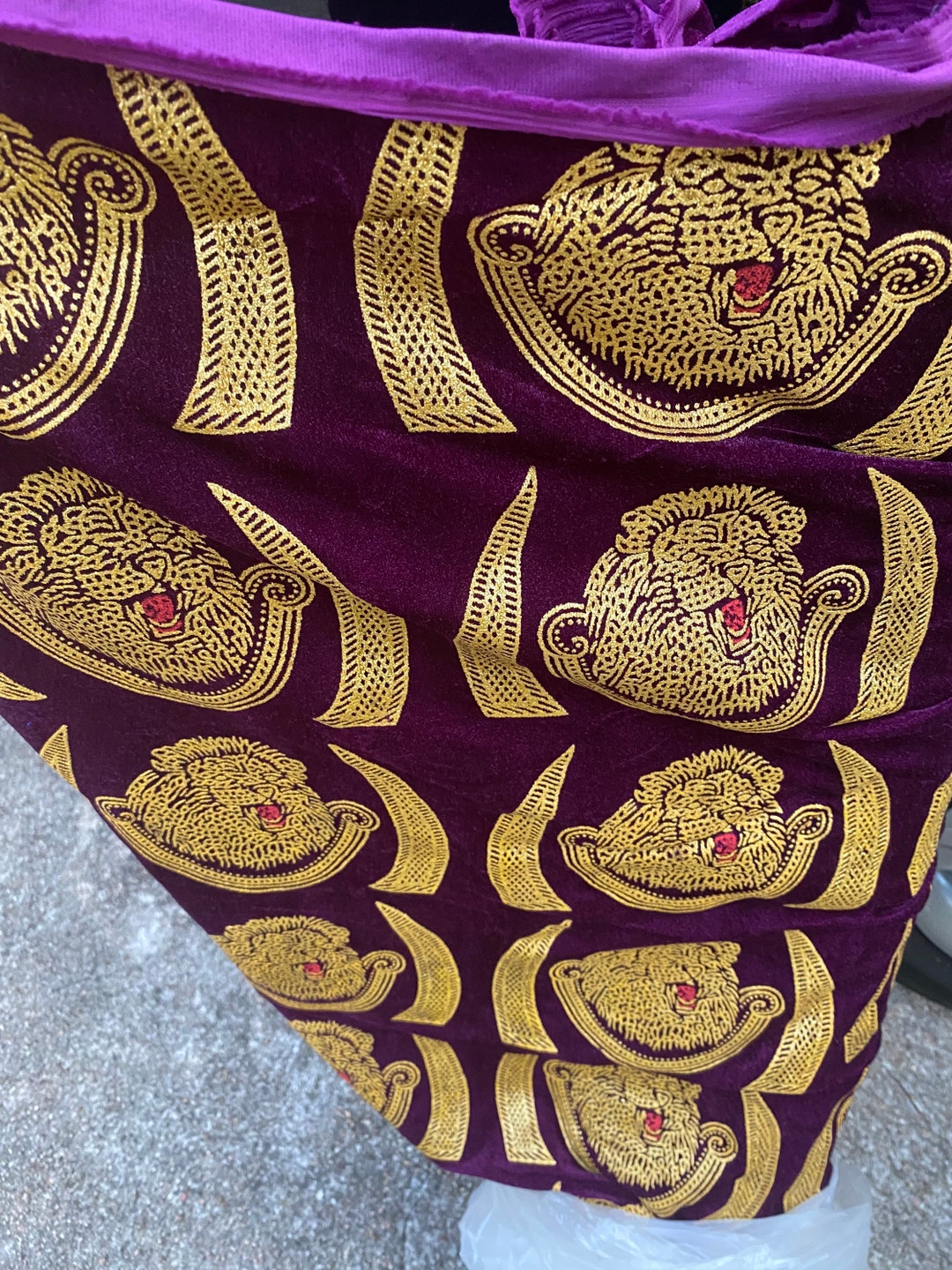 New Purple Isi Agu Fabric Sold per Yard/velvet Isi Agu Fabric/african ...
