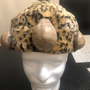 African High Chief Original Sea Shell Leopard Skin Design Hat/royalty ...