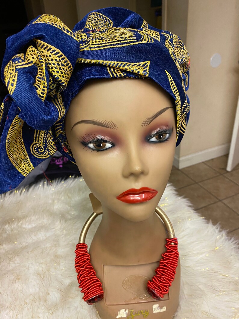 New Velvet Head Wrap/bonnet Head Wrap/isi Agu Head - Etsy
